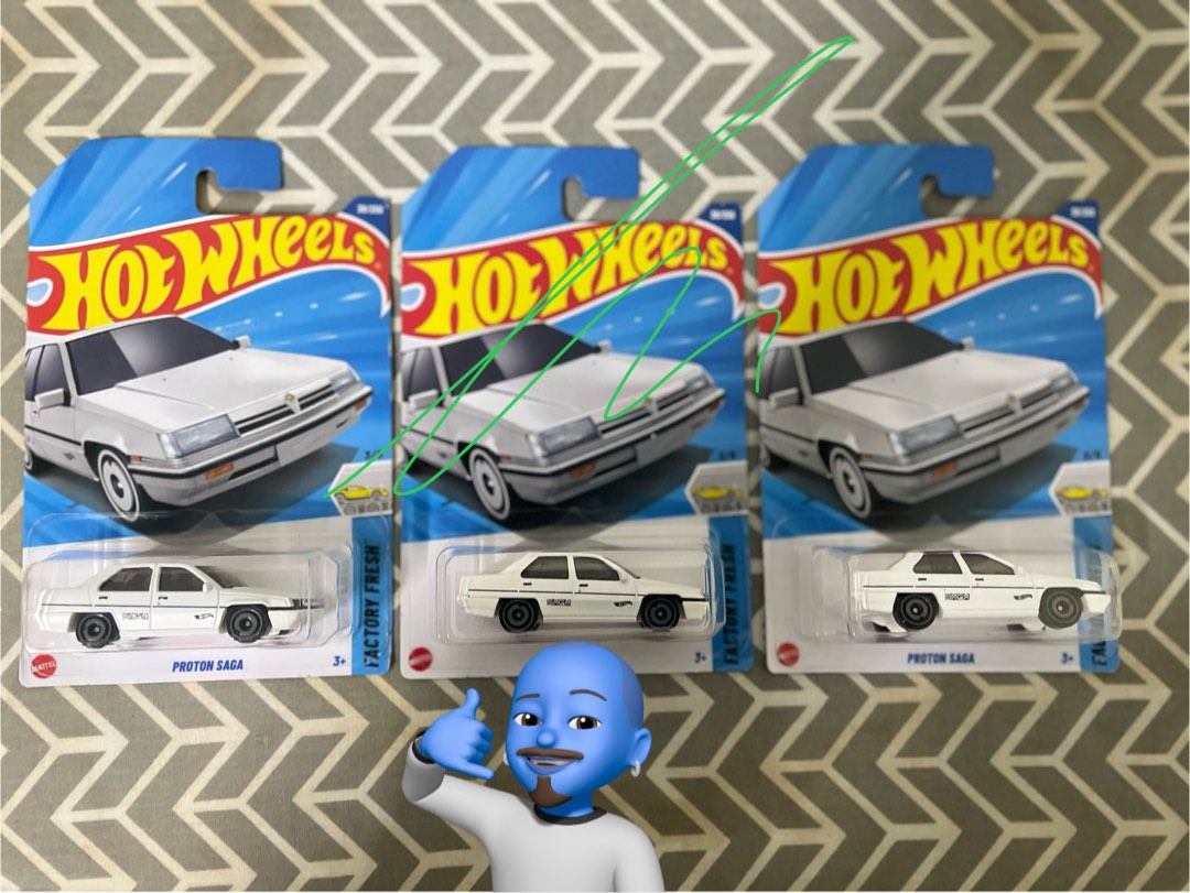 Hotwheels Proton Saga Putih, Hobbies & Toys, Toys & Games on Carousell