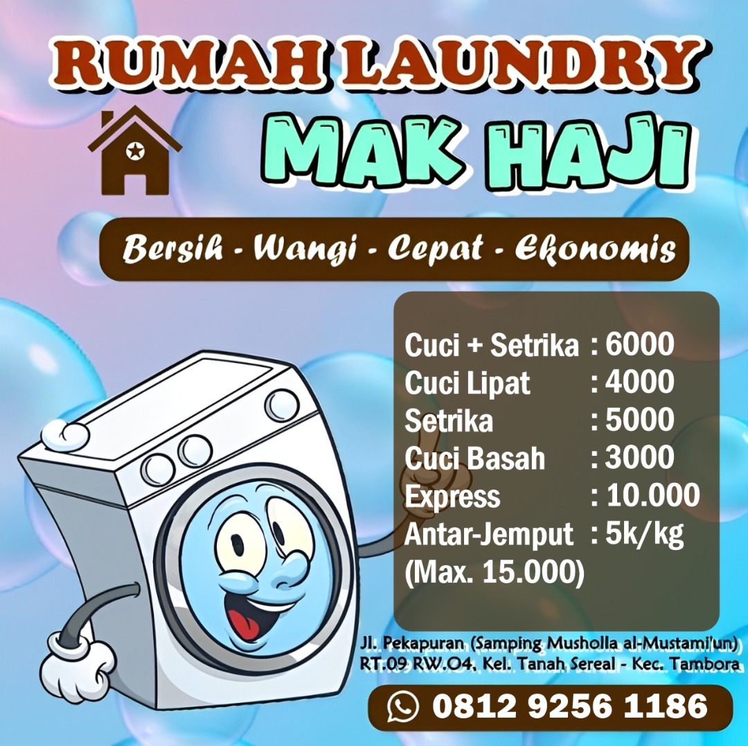 Laundry Terdekat - Laundry Mak Haji - Tanah Sereal: 0812 9256 1186 ...