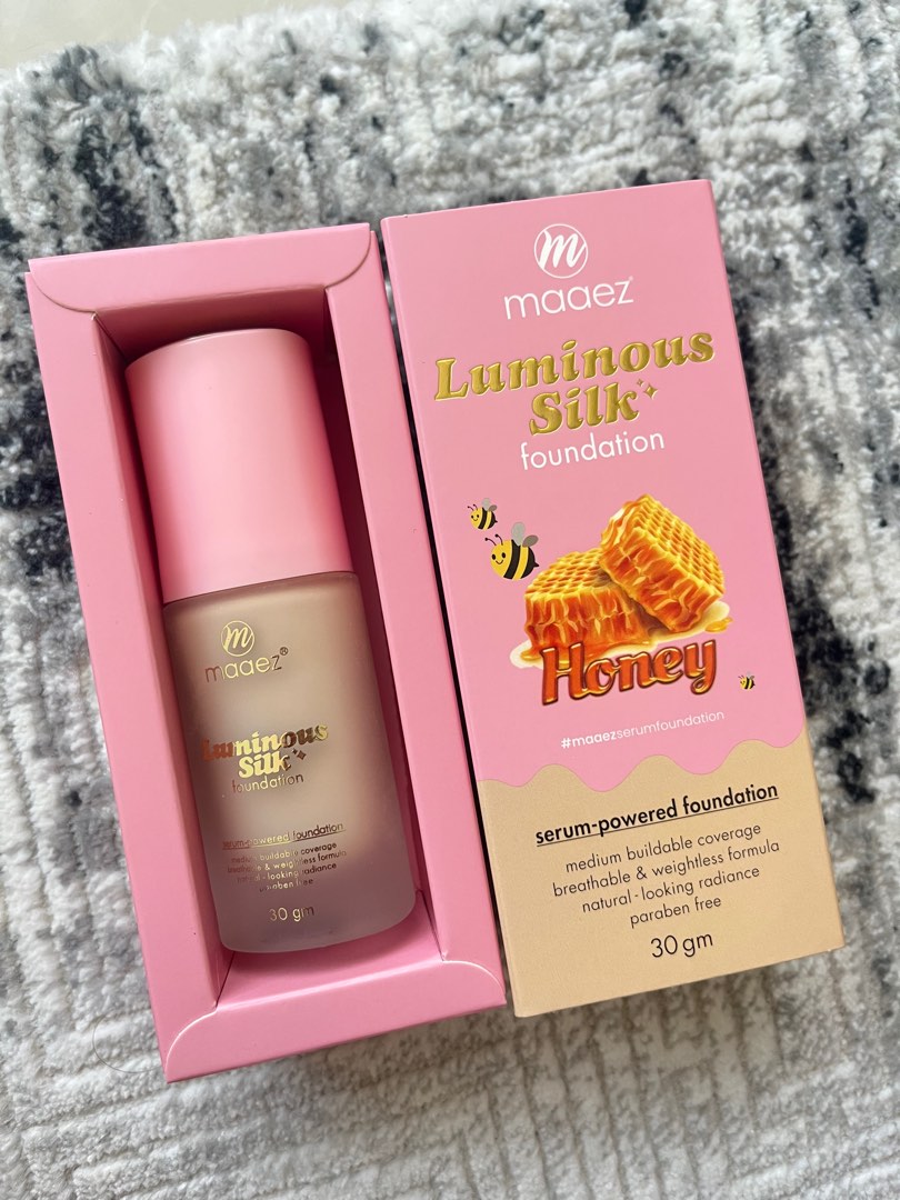 Maaez Luminous Silk Foundation - Honey, Beauty & Personal Care, Face ...