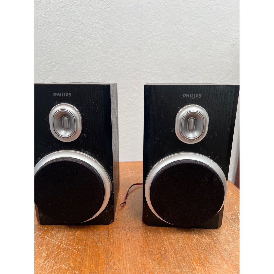 Philips Book Shelve Speaker x2 include 2x speaker stand with spike ...