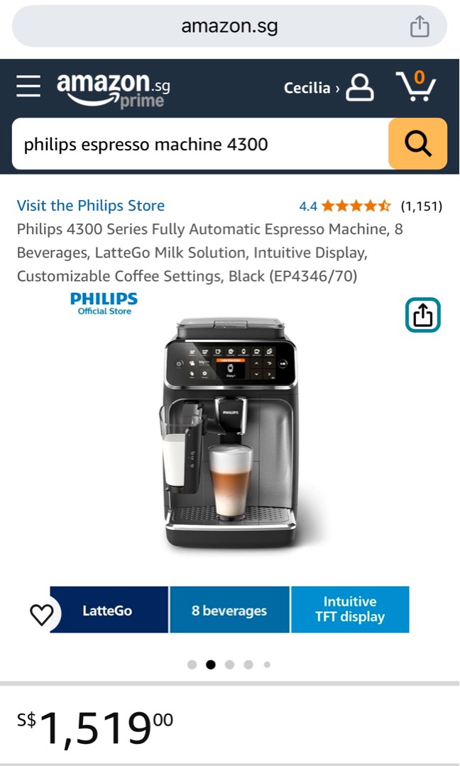 Brand new Phillips Premium Fully auto Coffee Machine Latte, espresso ...
