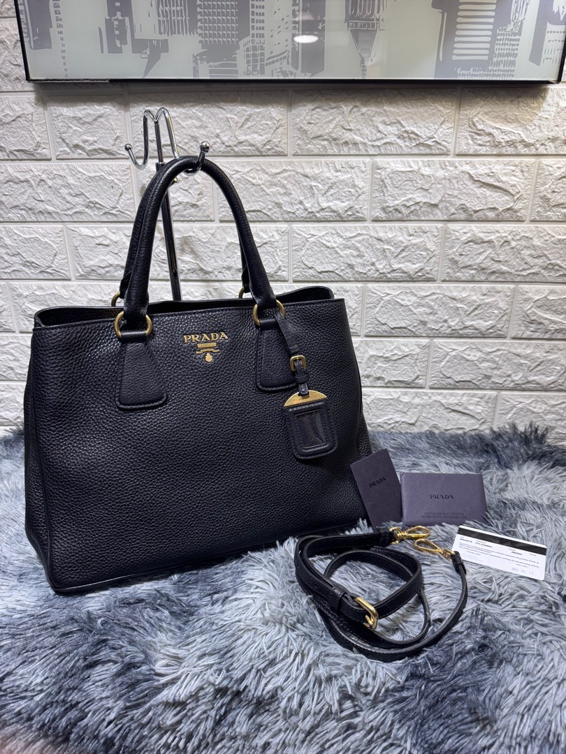 Prada Vitello Daino in Nero, Luxury, Bags & Wallets on Carousell