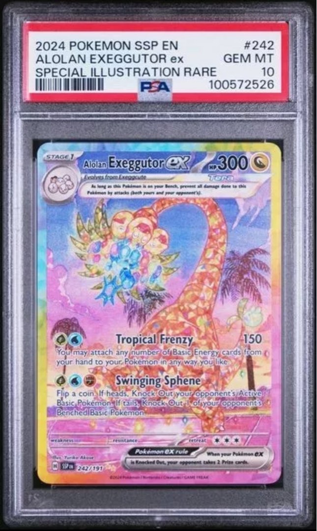 [PSA 10] Alolan Exeggutor ex SIR #242 - 2024 Pokemon SV Surging Sparks ...
