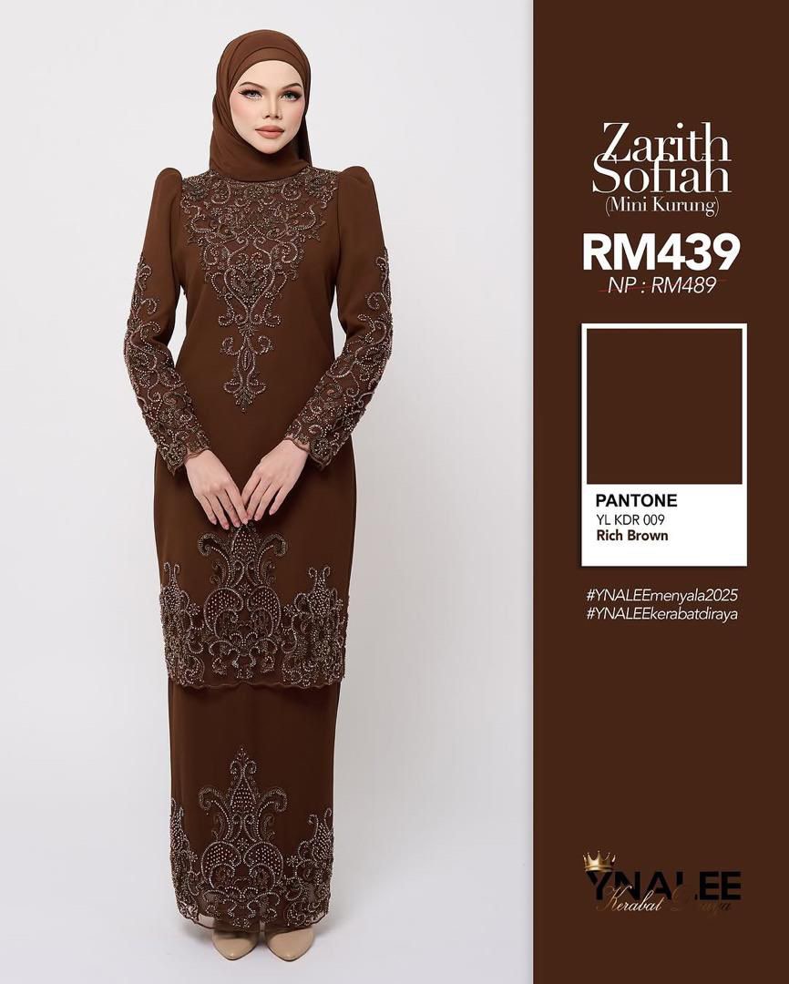 Rent/Sew : Zarith Sofia Rich Brown Ynalee Leeyanarahman, Women's Fashion, Muslimah Fashion, Baju ...
