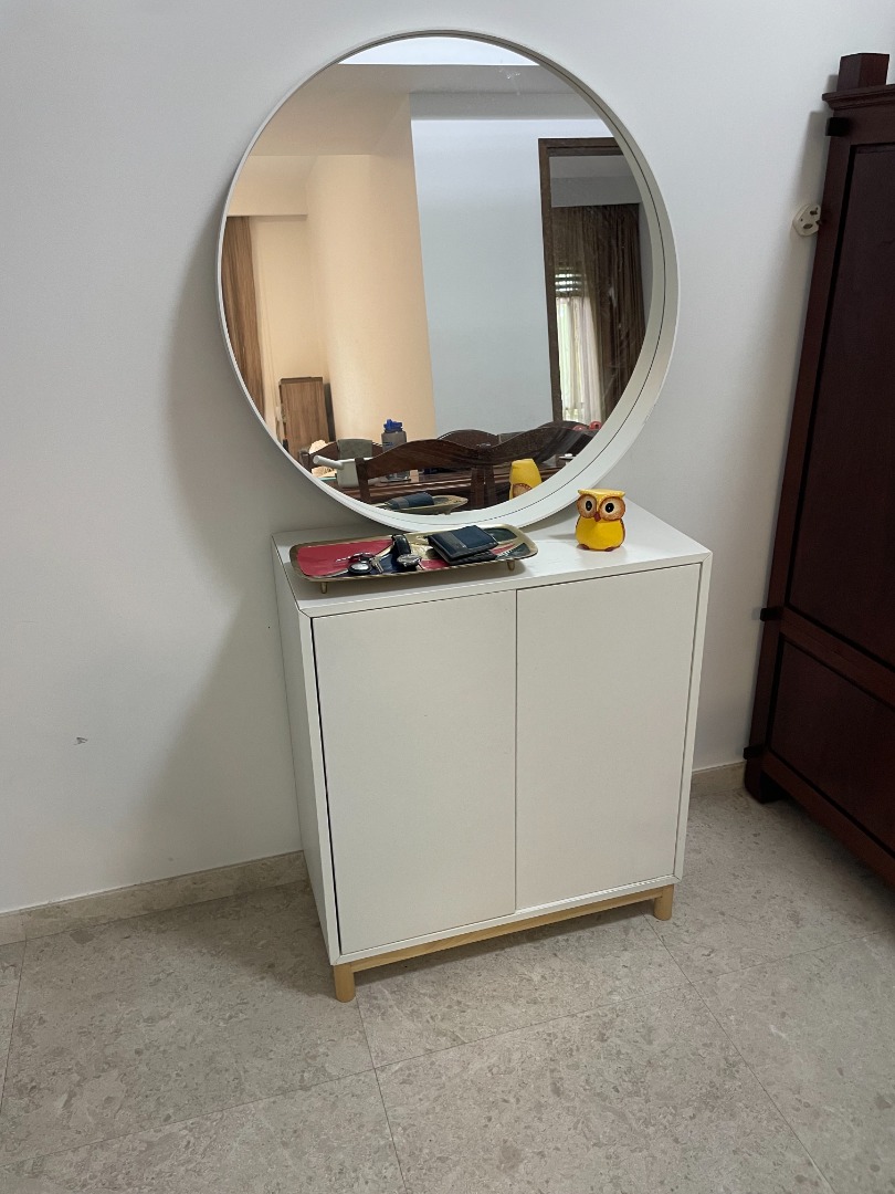 Rotsund IKEA mirror and Storage Cabinet [moving out sale], Furniture ...