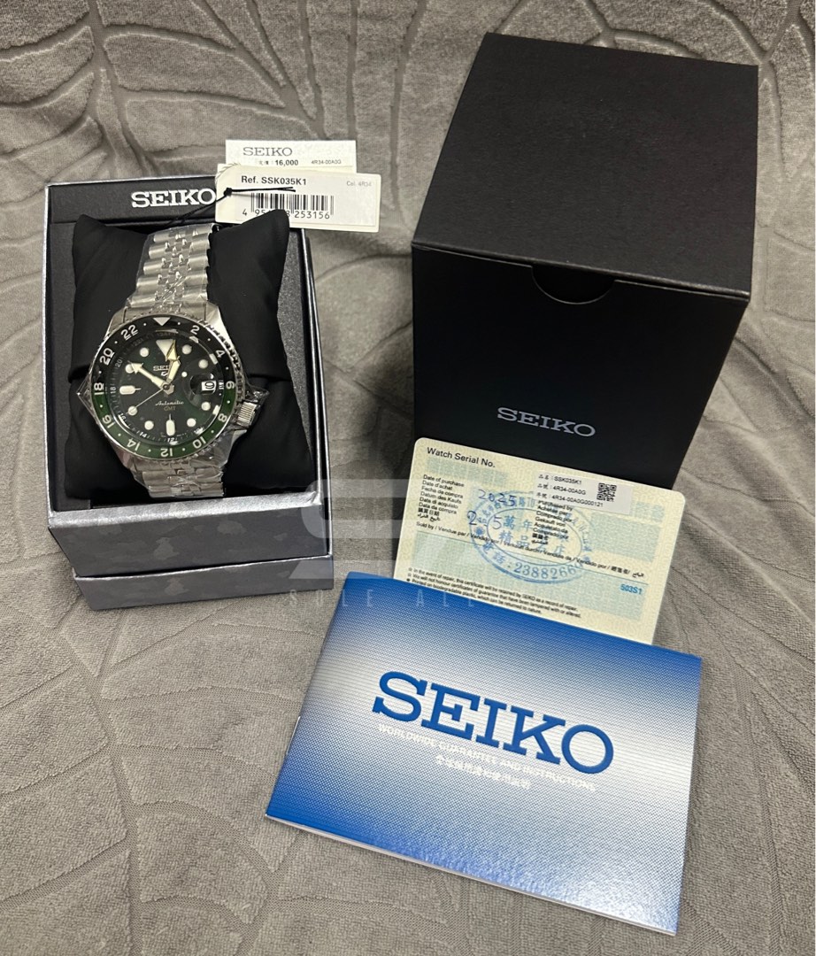 Seiko 5 GMT 'Sprite' (SSK035K1), Men's Fashion, Watches & Accessories ...