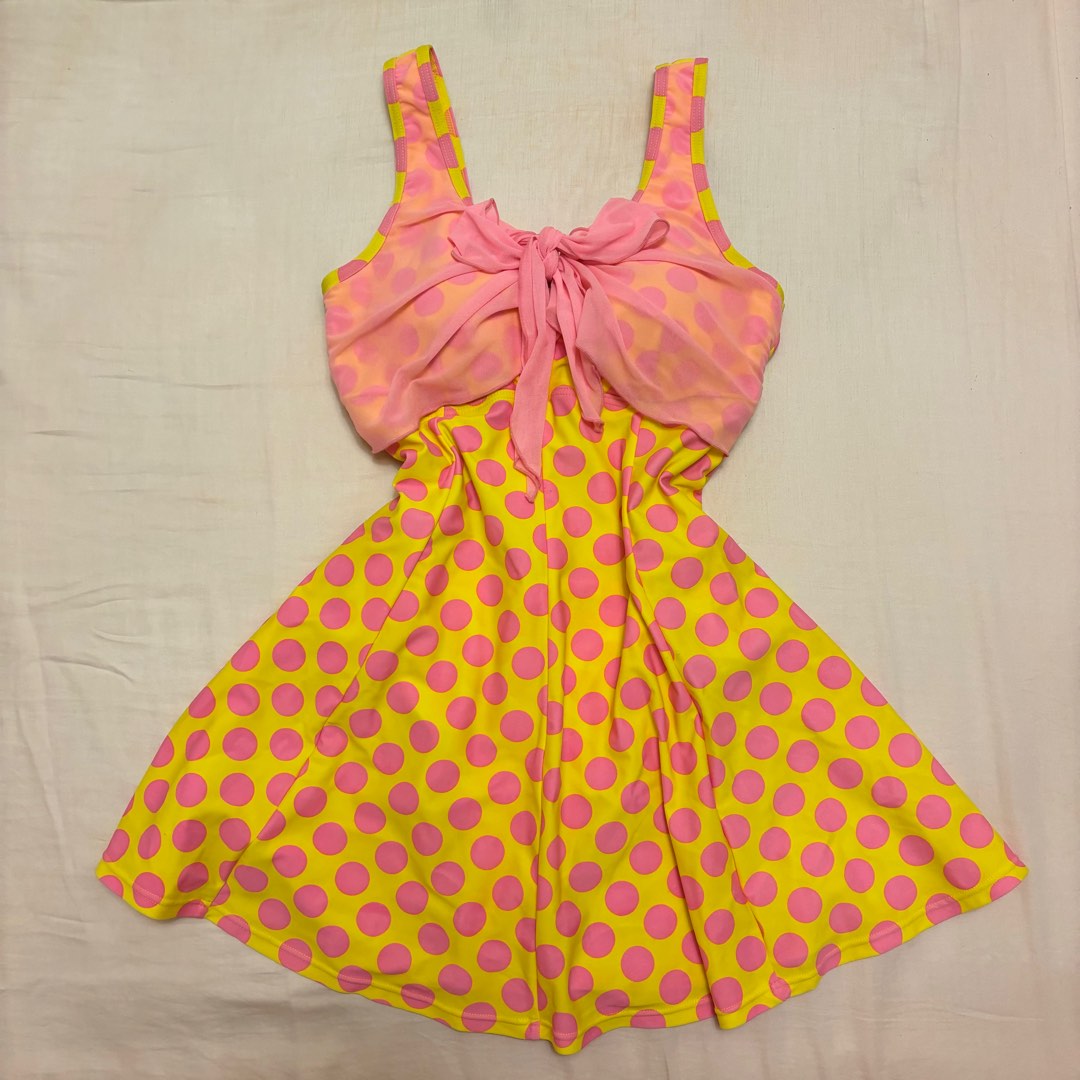Shoujo cute kawaii Japanese style pink and yellow polka dots ribbon ...