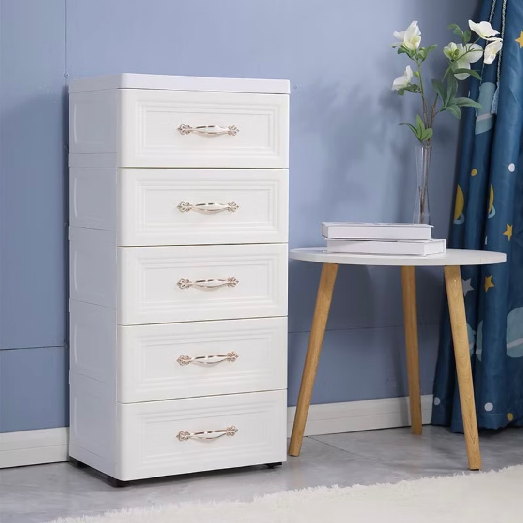 Simple Storage Cabinet With Wheels | Multilayered Durable Chest Of ...