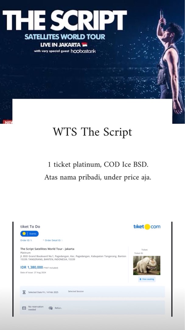 The Script, Tiket & Voucher, Tiket Acara di Carousell