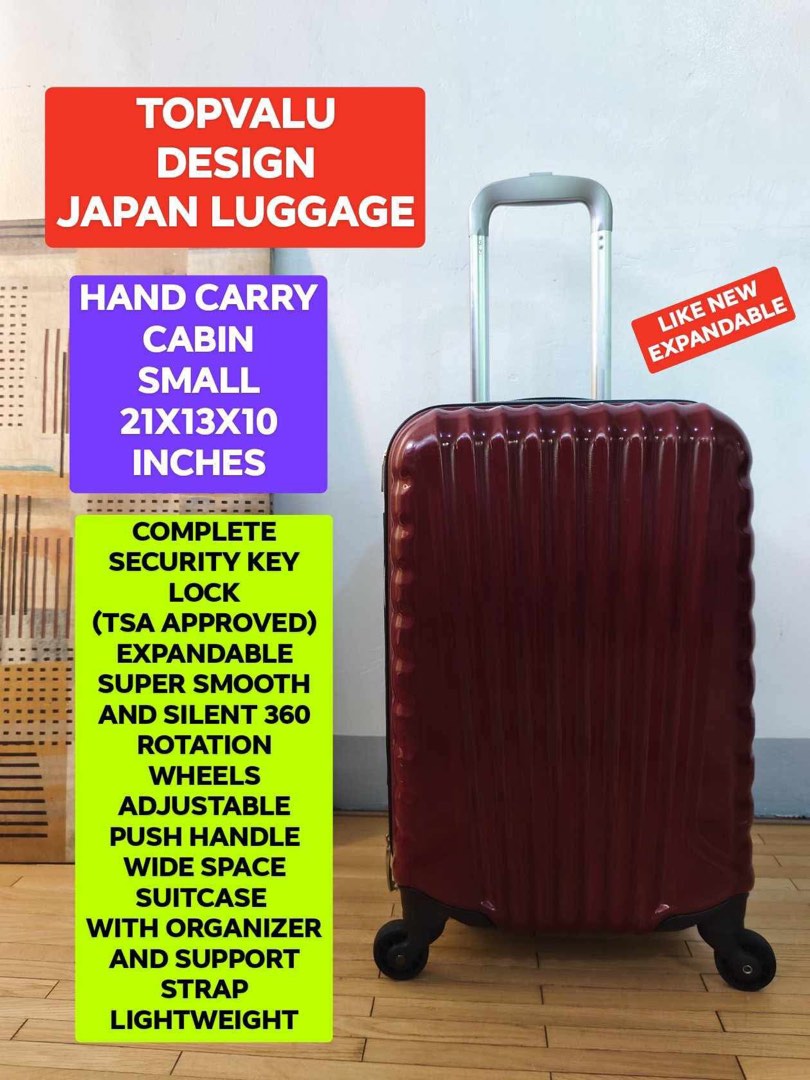 TOPVALU DESIGN EXPADABLE IMPORTED FROM JAPAN HAND CARRY,CABIN,SMALL SIZE LUGGAGE, Hobbies & Toys ...