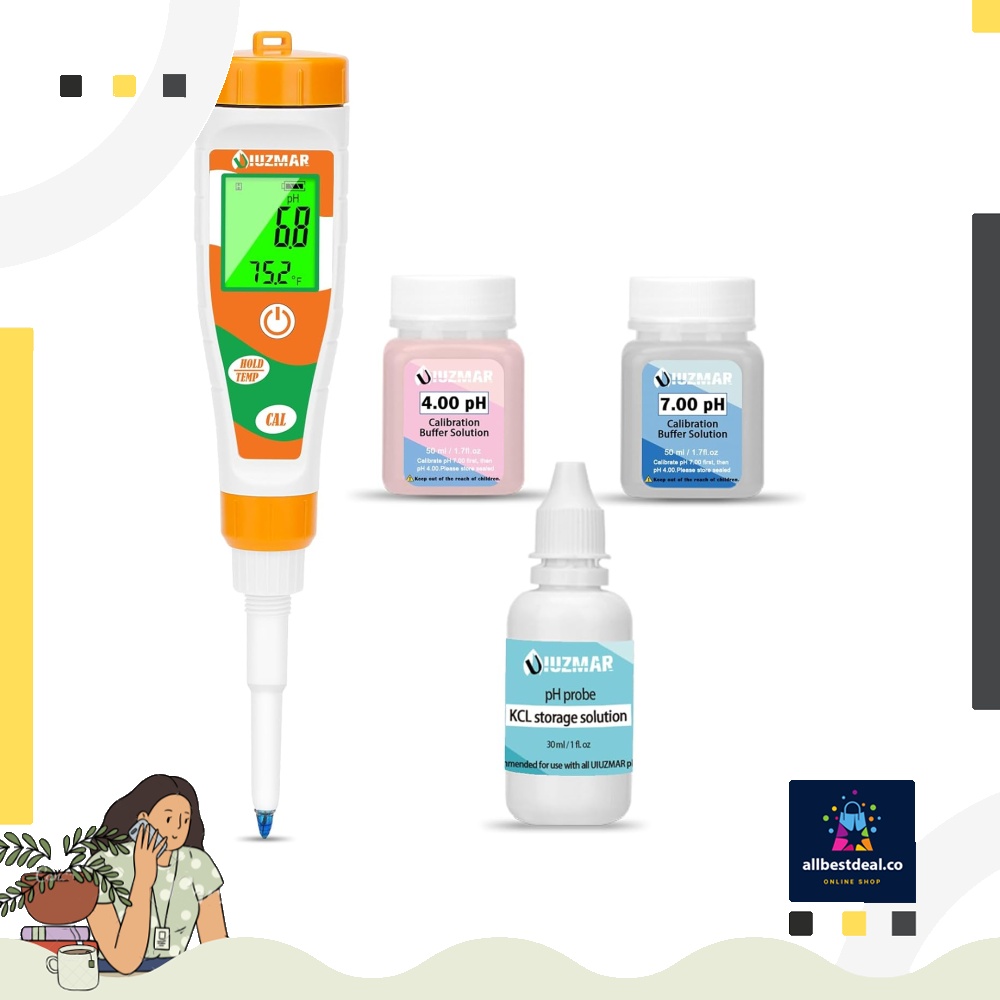 UIUZMAR pH Tester for Food Digital pH Meter for Sourdough Starter and ...