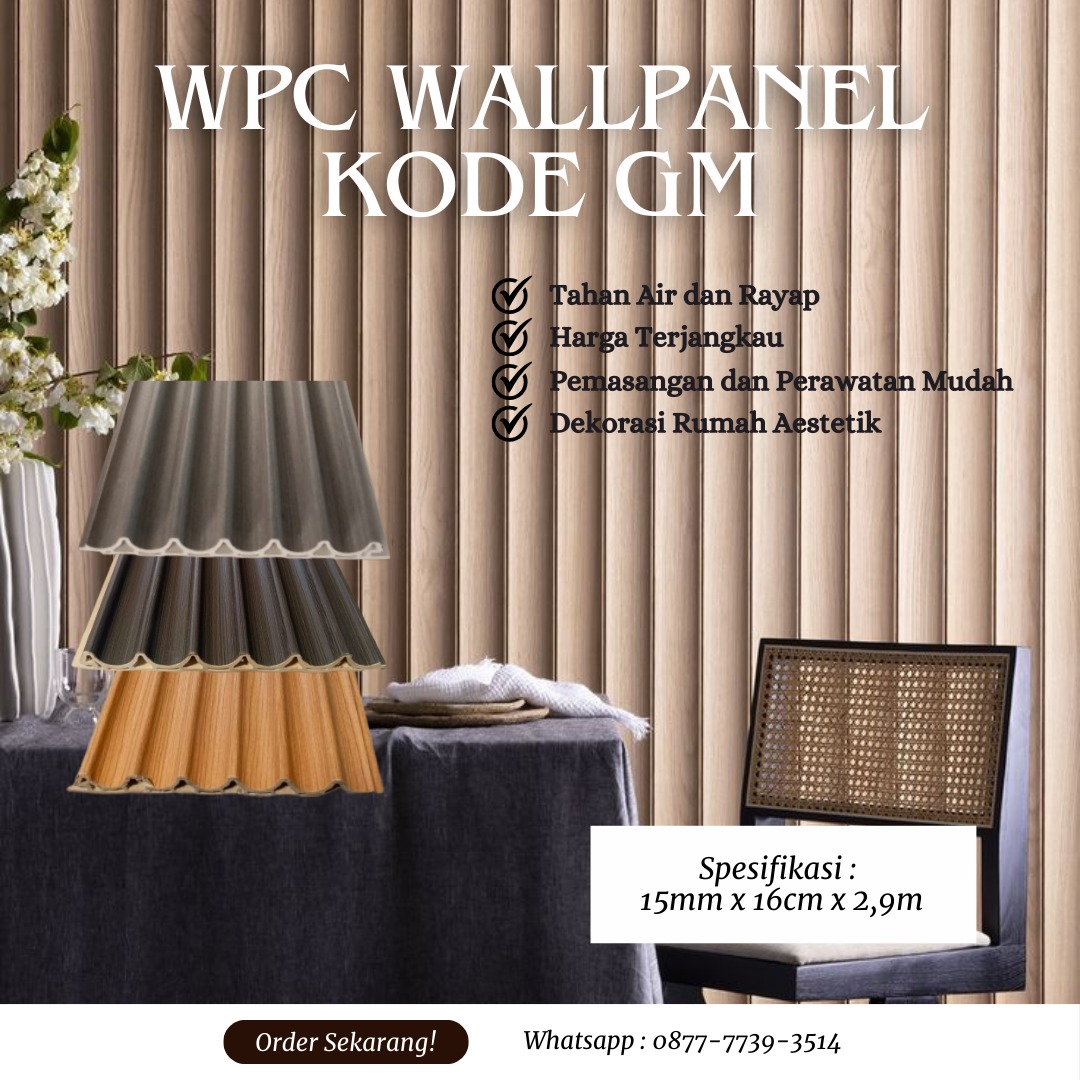 WPC Wall Panel Dinding / Hiasan Dinding YONGHUI Kode GM Panjang 2,9m ...