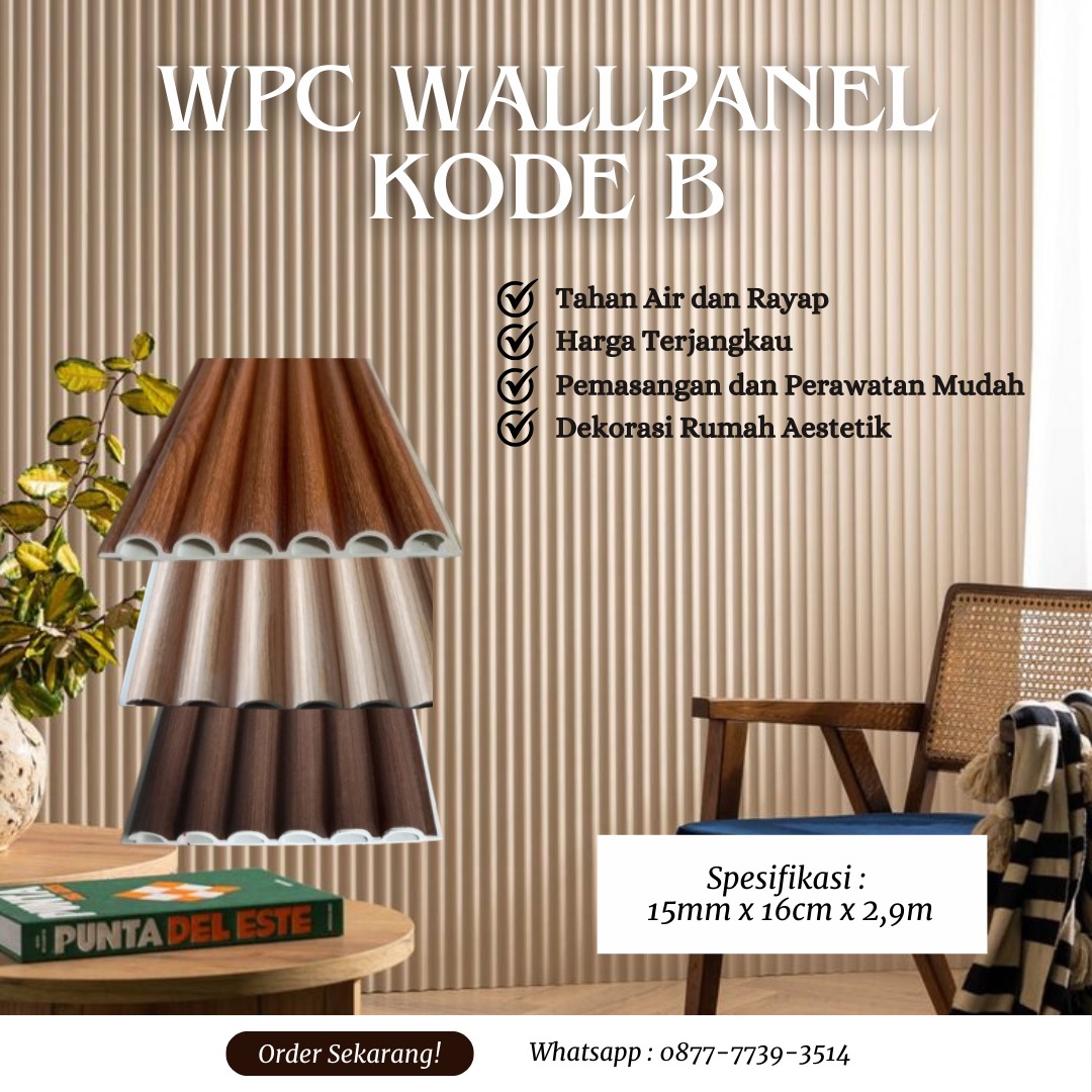 WPC Wall Panel Dinding / Hiasan Dinding YONGHUI Kode B Panjang 2,9m ...