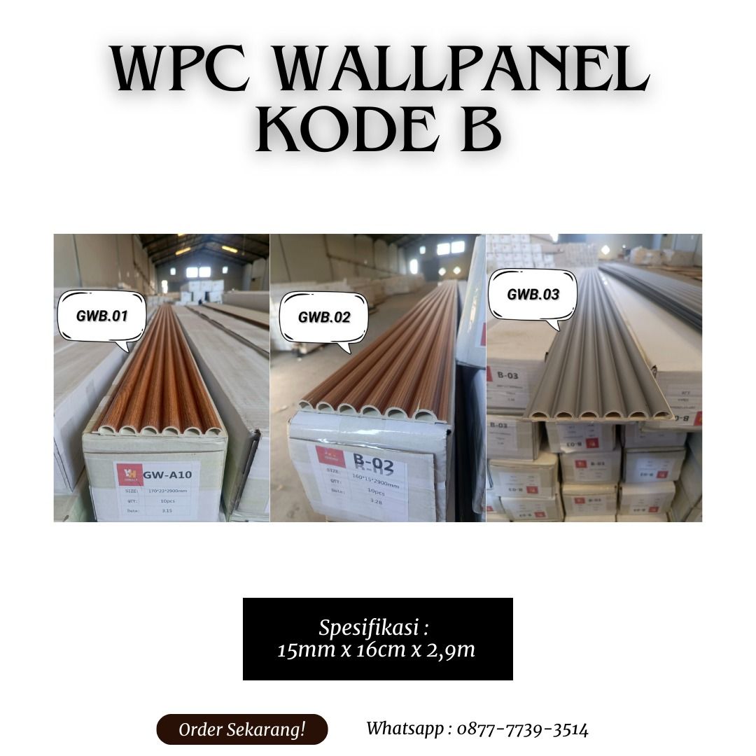 WPC Wall Panel Dinding / Hiasan Dinding YONGHUI Kode B Panjang 2,9m ...