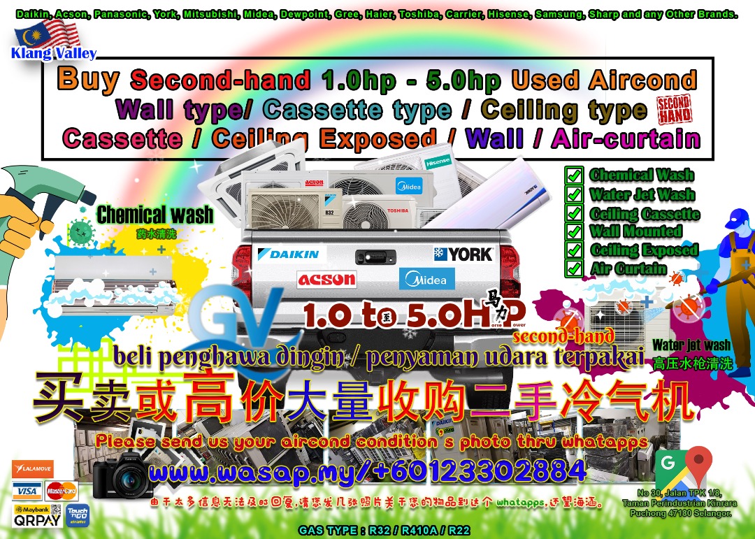 [WTB] Beli Penghawa Dingin Terpakai /Trade-in Used Aircon/Wall Type/Ceiling Cassette/ Klang ...