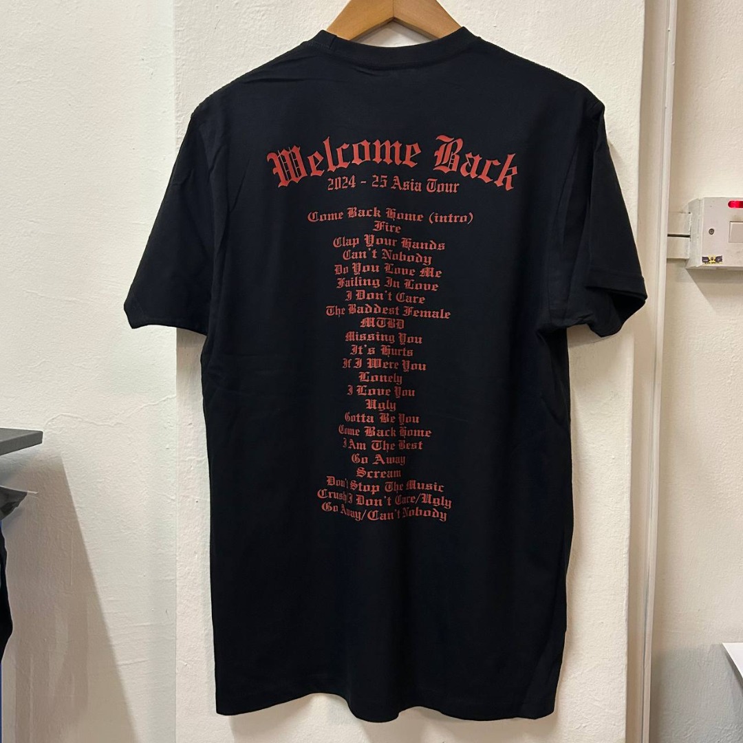 2NE1 Welcome Back Tour Setlist Black Tshirt, Women's Fashion, Tops ...