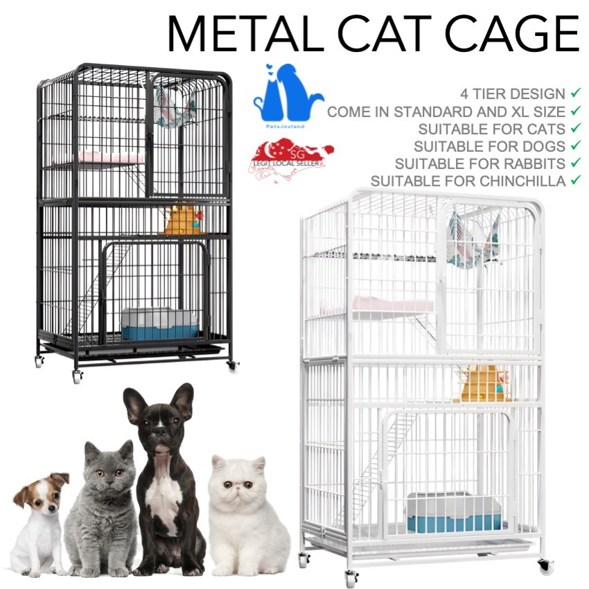 [4 Tier Cage] Cat Cage Dog Cage Pet Cage Rabbit Cage Chinchilla Cage ...