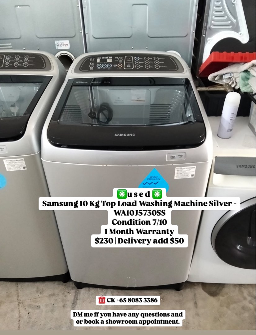 Samsung 10 Kg Top Load Washing Machine Silver - WA10J5730SS second hand ...