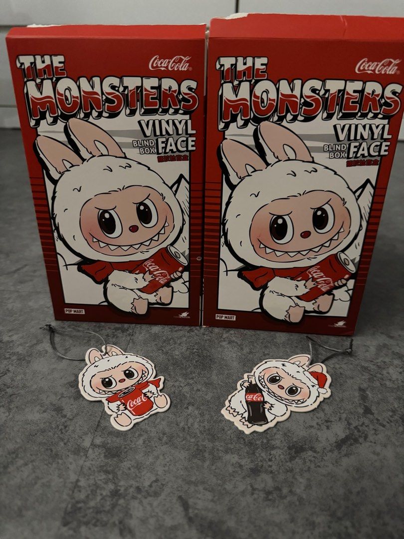 BNIP V3 Coca Cola Labubu Set, Hobbies & Toys, Toys & Games on Carousell