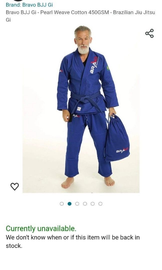 Bravo bjj jiu-jitsu gi top only A0, Sports Equipment, Other Sports ...