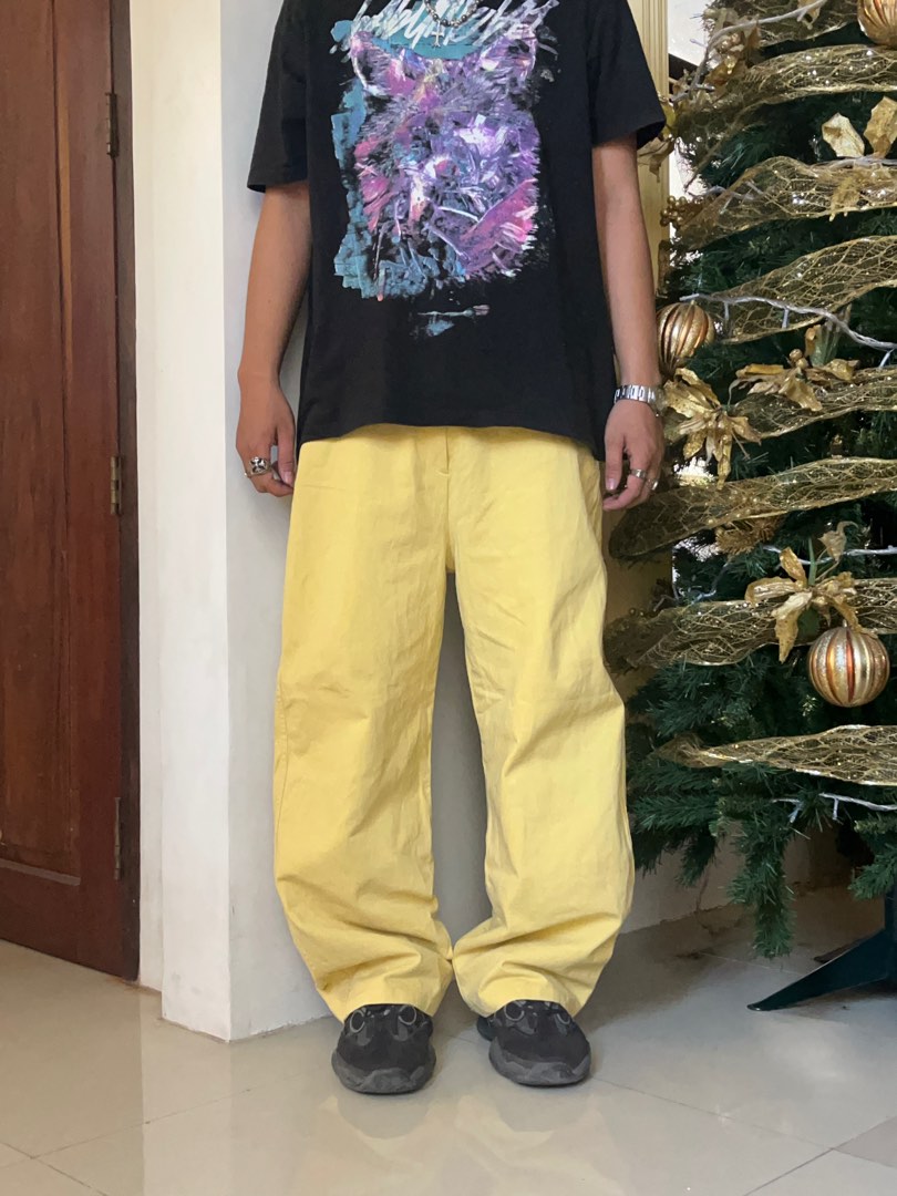 BYFLOW Yellow Baggy Jeans, Men's Fashion, Bottoms, Jeans on Carousell