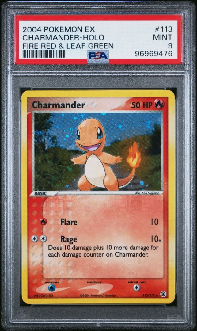 Charmander #113 Secret Rare - 2004 Pokemon FRLG - PSA 9 with Full Swirl ...