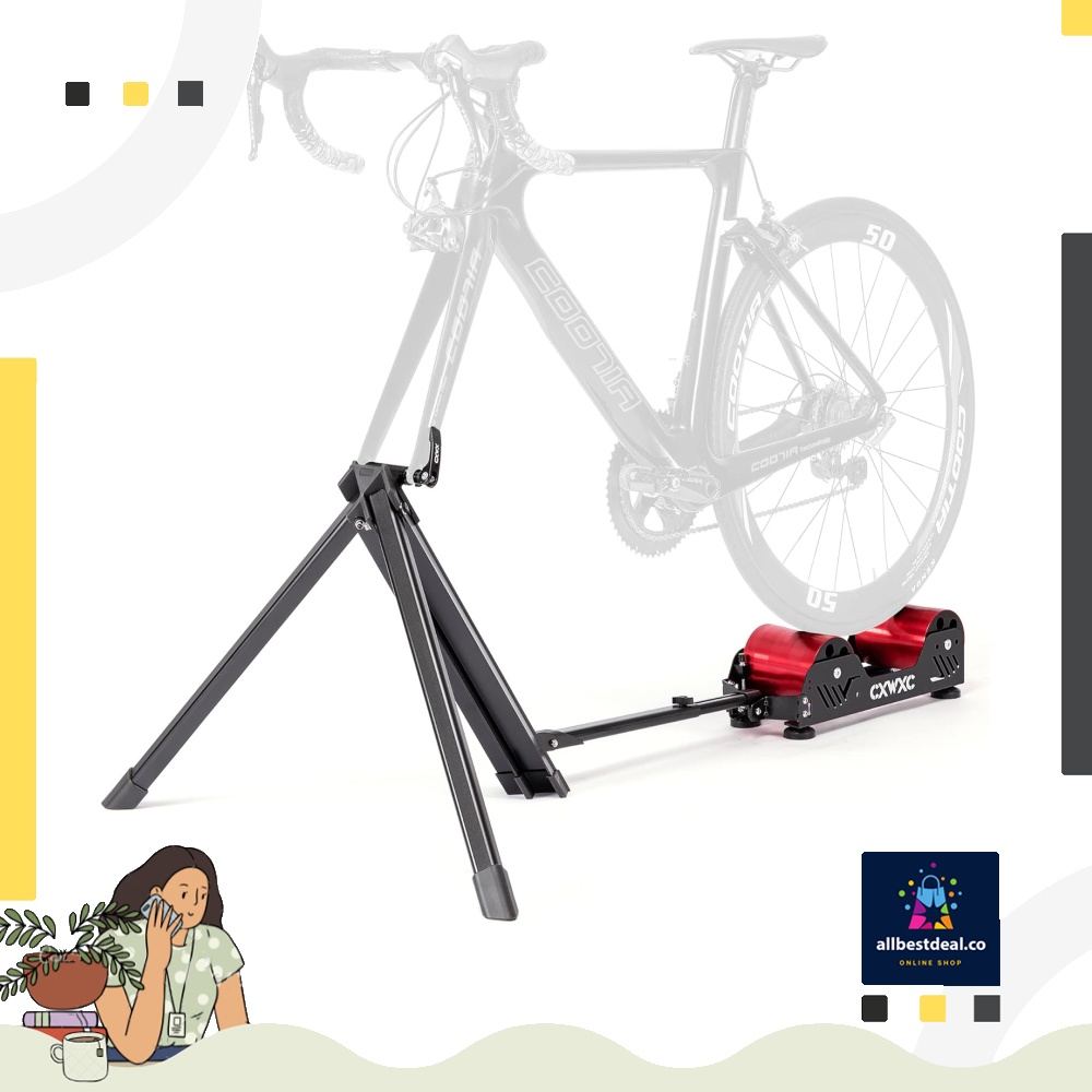 CXWXC Roller Trainer Bicycle for 16-29 Inch / 700C Tyres Roller Trainer Road Bike Aluminium ...