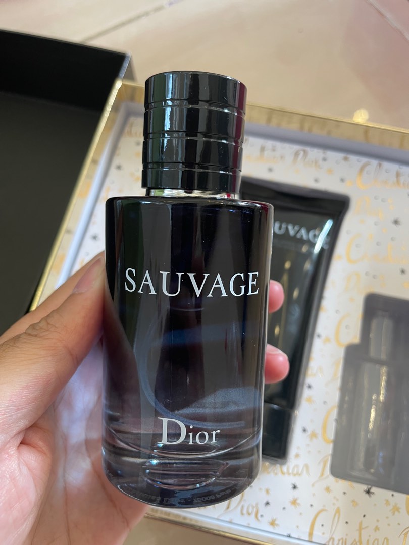 DIOR SAUVAGE PACK EDT 100ml + After shave balm + box, Kesehatan ...