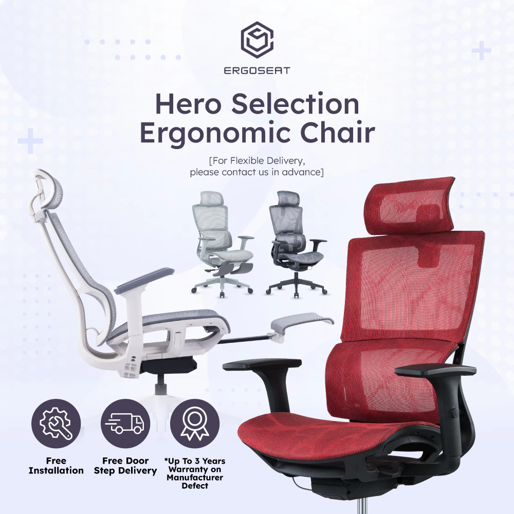 Ergoseat Ergonomic Office Chair Lumbar Support Computer Chair Study ...