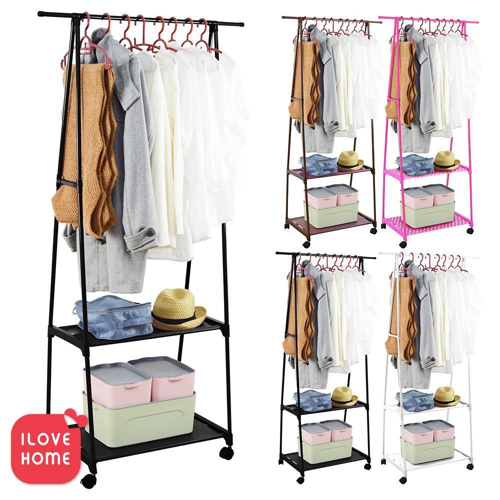 [FREE DELIVERY] Easy Move Metal Triangle Clothes Rack Hanging 86cm x ...