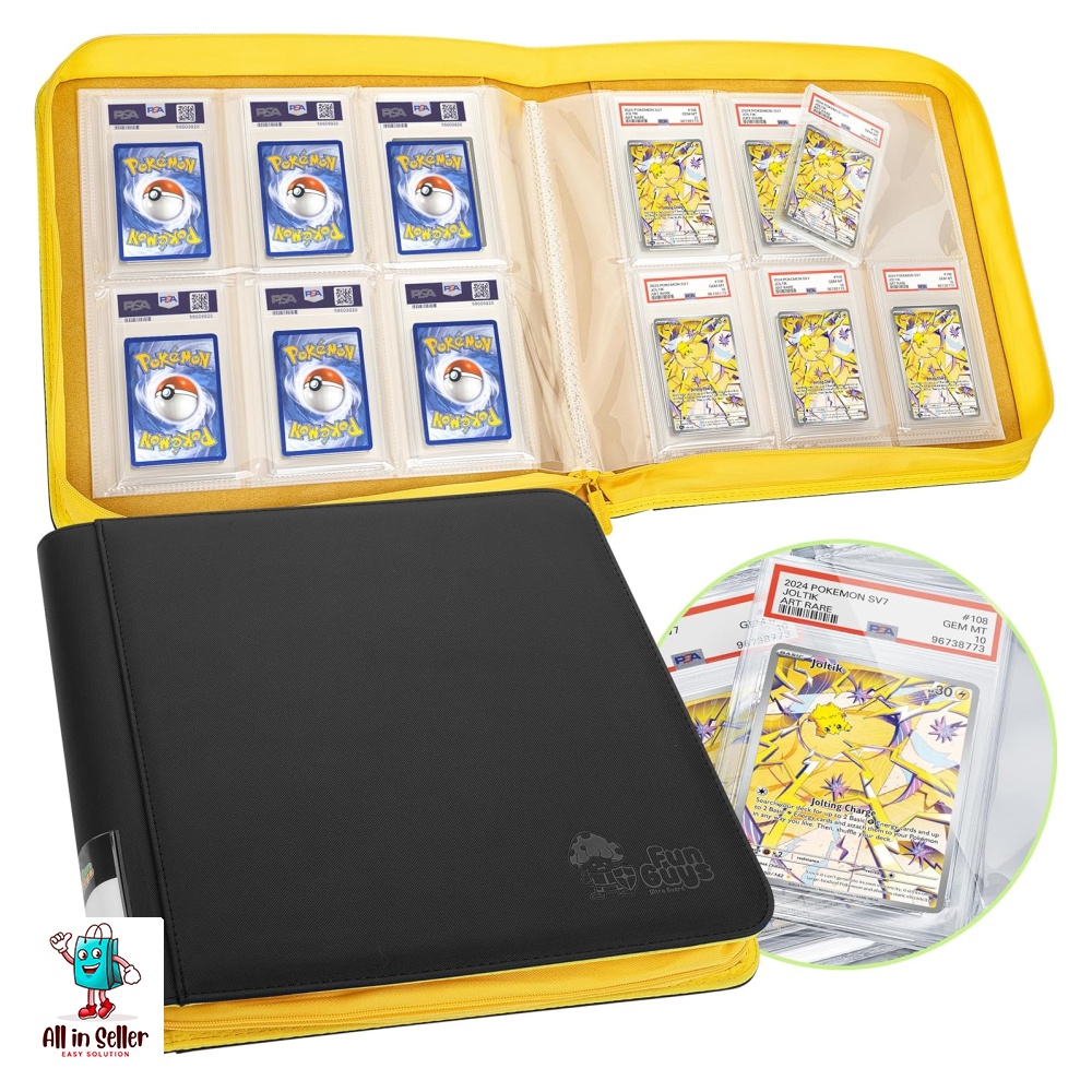 FunGuys Graded Card Binder, 60 PSA Slab Holder, 6 Pocket Graded Card ...
