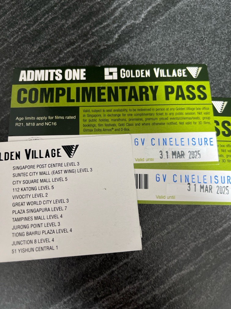 Golden village movie ticket GV movie ticket Mr popcorn, Tickets ...