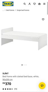IKEA single bed frame 90x200cm, Furniture & Home Living, Furniture, Bed ...