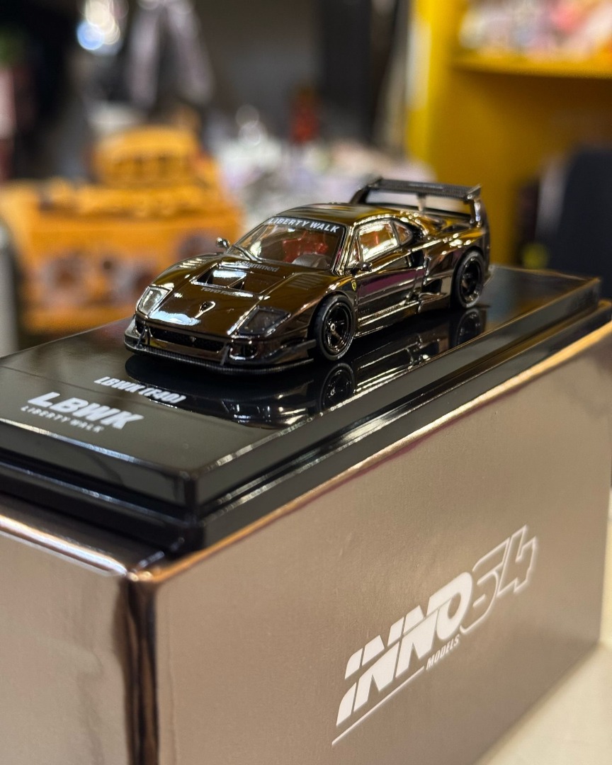 INNO64 1:64 Ferrari F40 Liberty Walk in Chrome Black IN64-LBWKF40-CHB ...