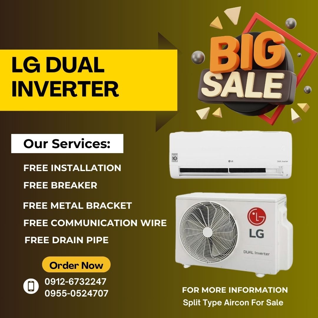 LG DUAL INVERTER SPLIT TYPE AIRCON FREE INSTALLATION, TV & Home ...
