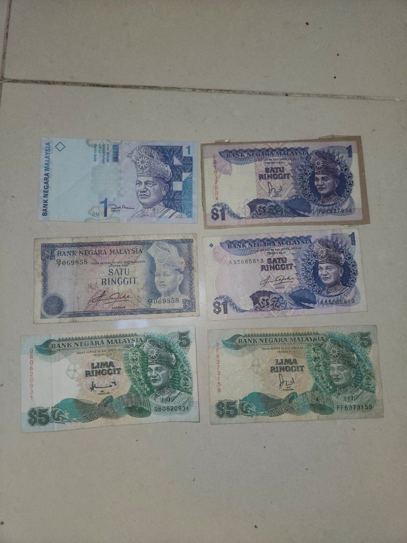 Malaysia ringgit 1 5 satu lima old money note currency, Hobbies & Toys ...