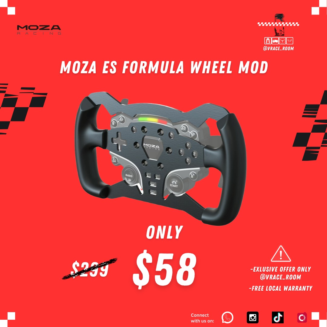MOZA ES FORMULA WHEEL MOD MOZA R5, Video Gaming, Gaming Accessories ...