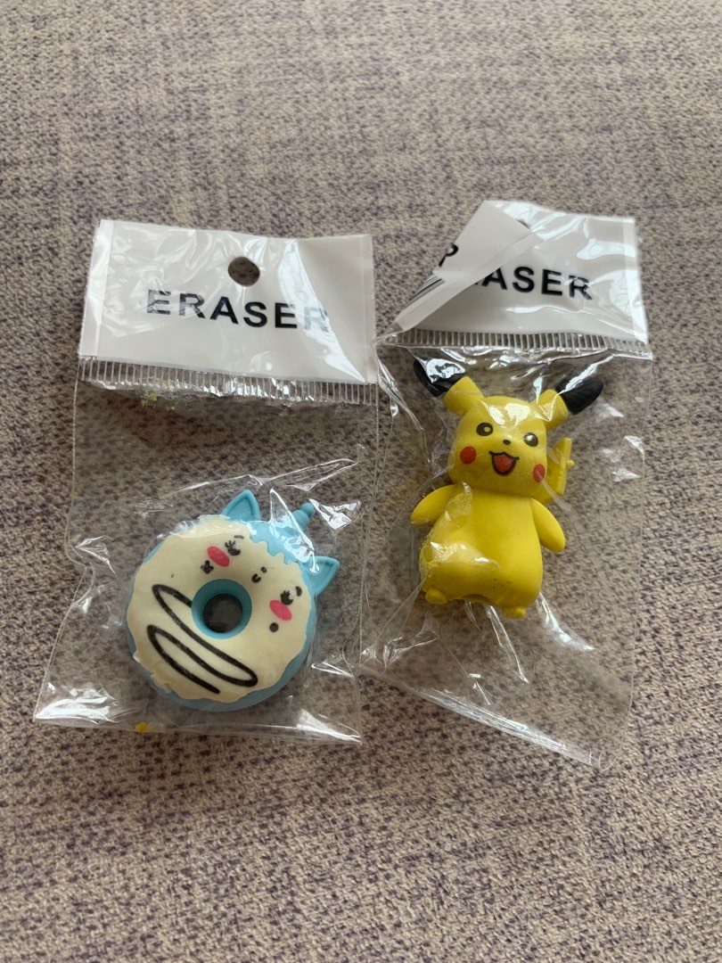 Pikachu 3D Donut Cute Cartoon Erasers Pikachu Eraser Stationery Gift ...