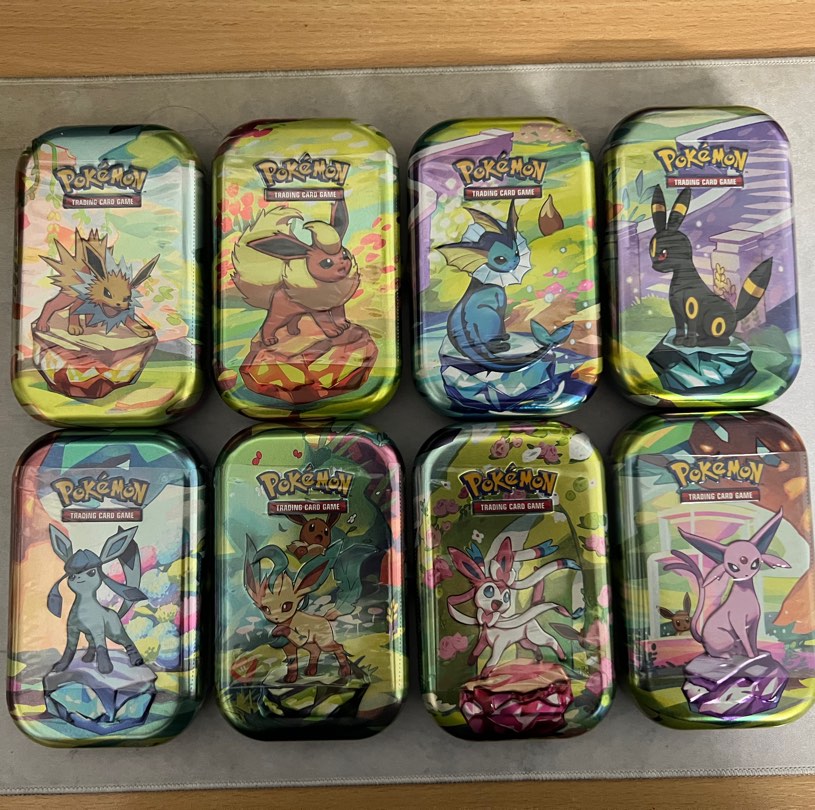 [8STOCK]Prismatic Evolution Mini Tins Pokemon Cards Eeveelutions ...