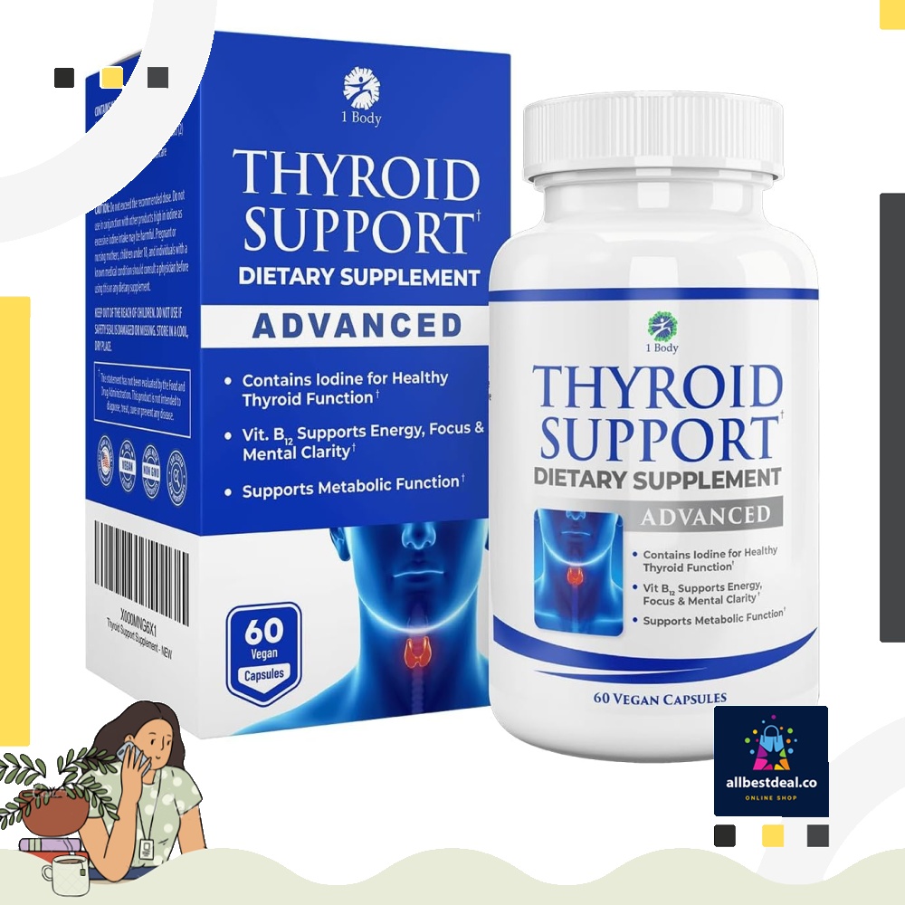 Thyroid Support Supplement with Iodine - Energy & Focus Formula ...