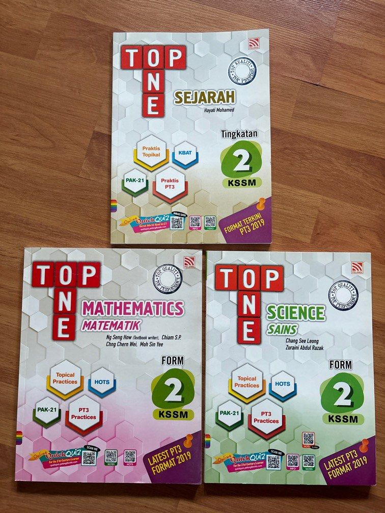TOP ONE KSSM Activity Books (Form 2) Mathematics, Science, Sejarah ...