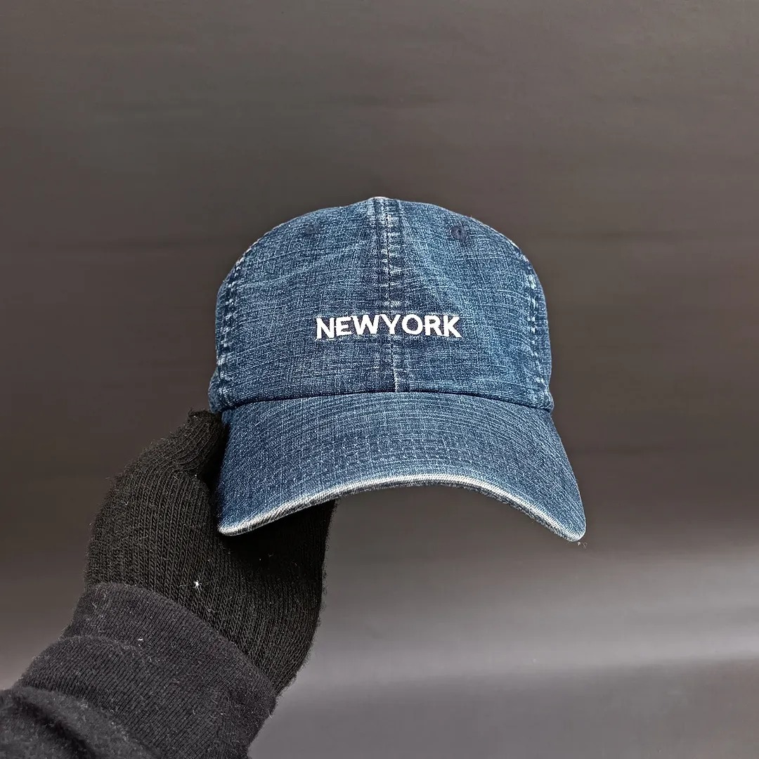 Topi Simple Cap NEW YORK Denim, Fesyen Pria, Aksesoris, Topi di Carousell