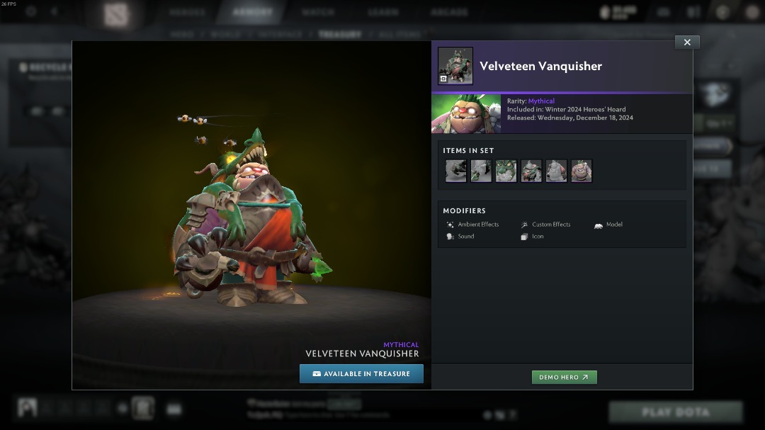 Velveteen Vanquisher - pudge persona (Winter 2024 Heroes' Hoard 30 DAYS ...