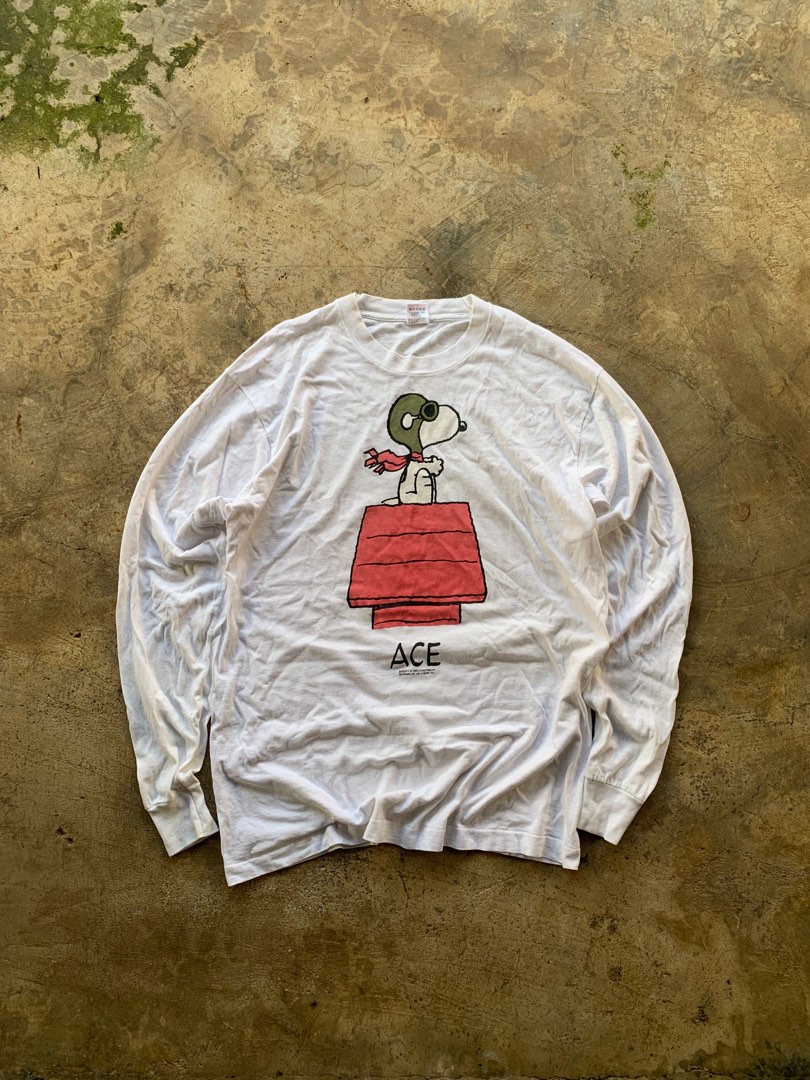 Vintage 90s Snoopy Ace & Peanuts Character, Men's Fashion, Tops & Sets ...
