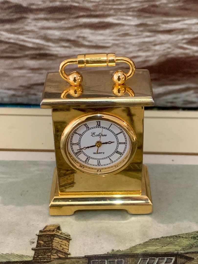 Vintage miniature quartz clock, Eclipse miniature clock., good working ...