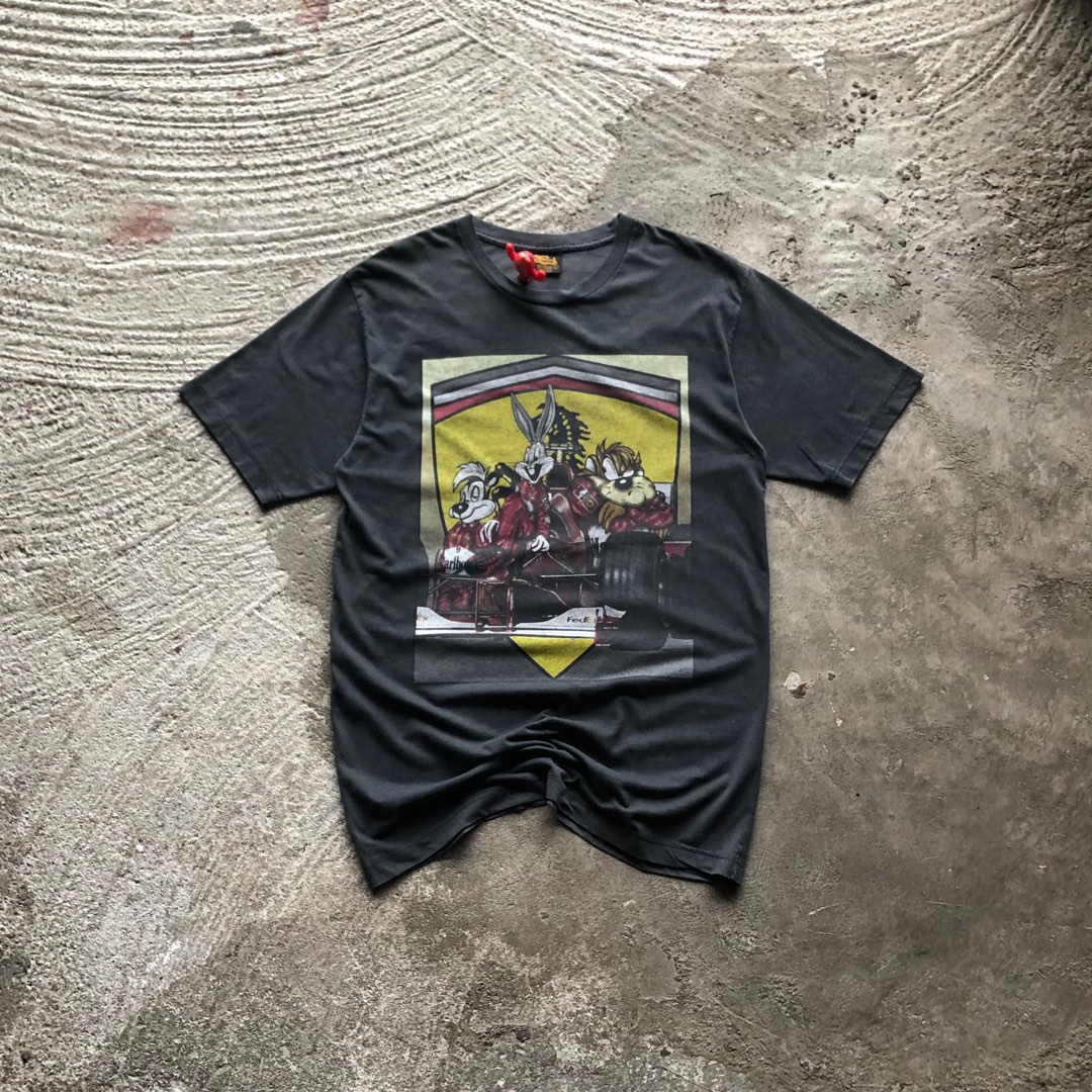 VTG Looney Tunes x F1 Ferrari Collab, Men's Fashion, Tops & Sets ...