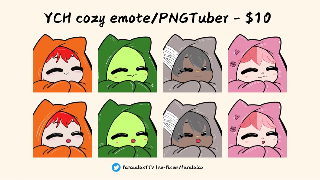YCH Cozy PNGTuber/Emote, Hobbies & Toys, Art & Prints on Carousell