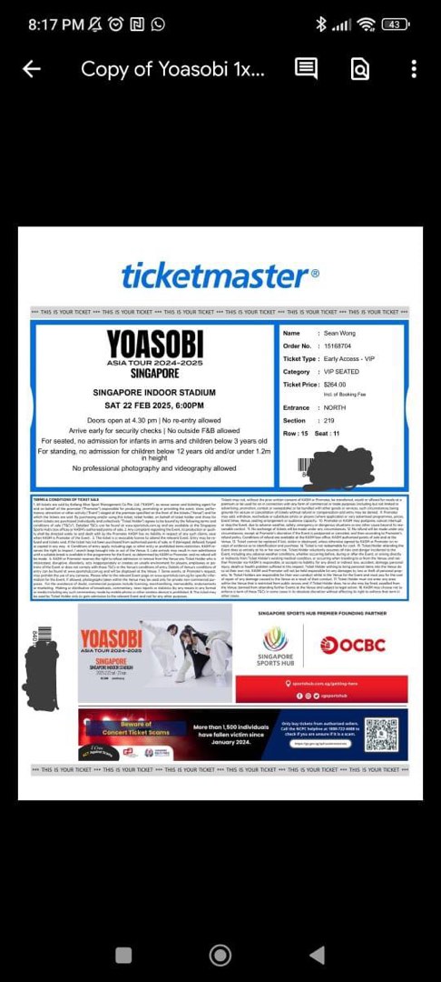 Yoasobi Concert 2025 VIP ticket, Tickets & Vouchers, Event Tickets on ...
