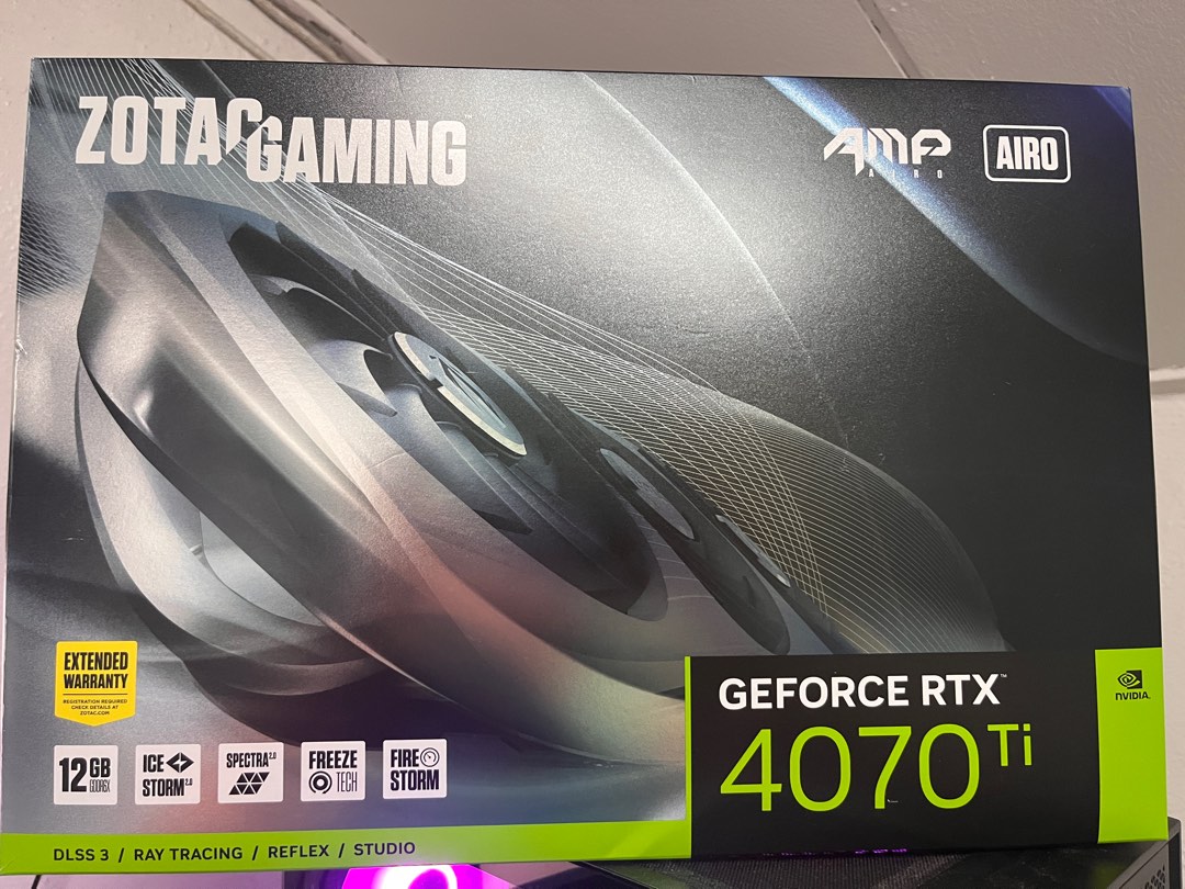 Zotac RTX 4070Ti AMP version, Computers & Tech, Parts & Accessories, Computer Parts on Carousell