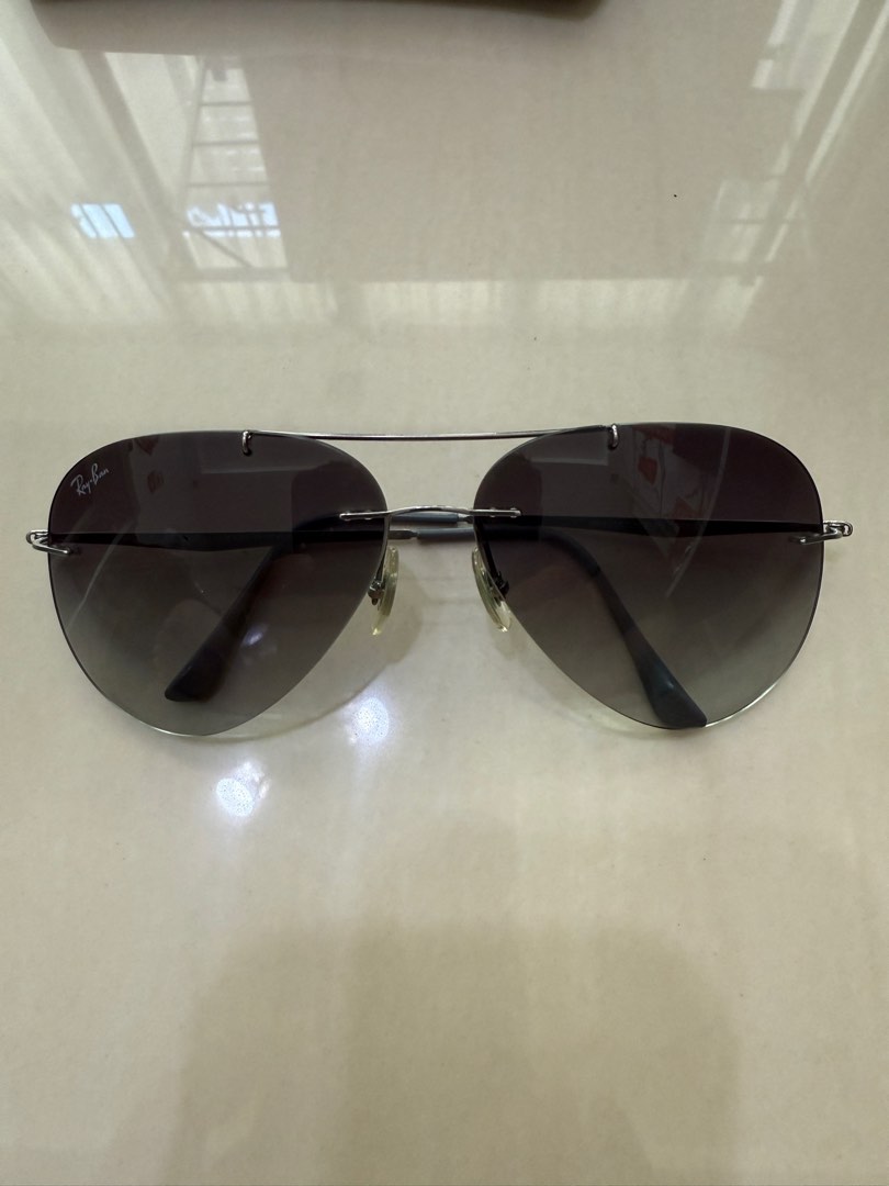 100% Authentic Rimless Ray-Ban Light Ray RB8055 Sunglasses, Men's ...